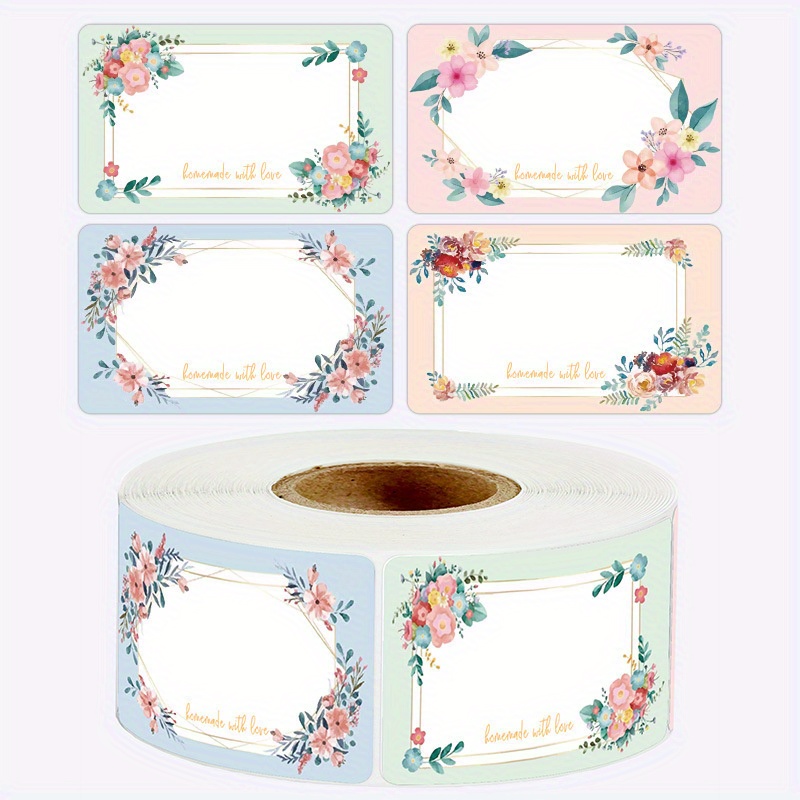 popular ] floral name date labels blank stickers - Temu Ireland