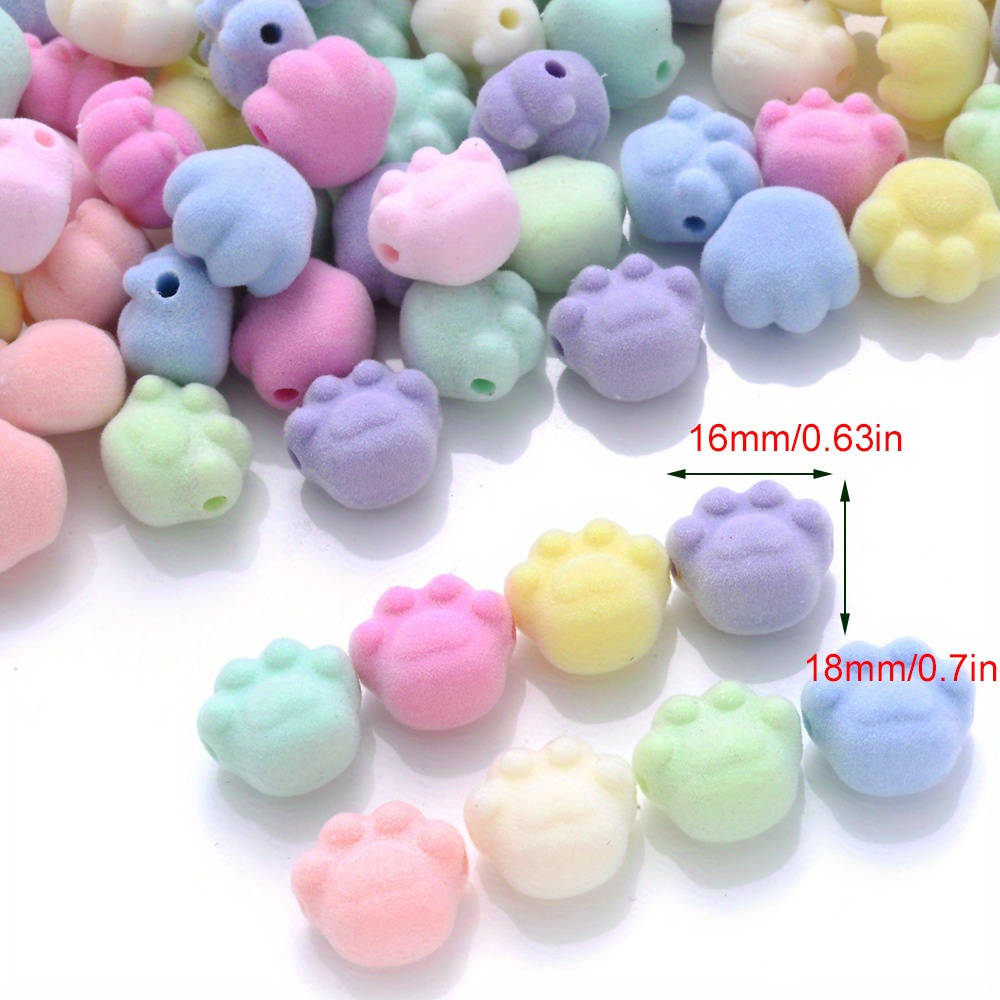 Candy Colorful Plush Acrylic Beads Cute Mini - Temu Australia