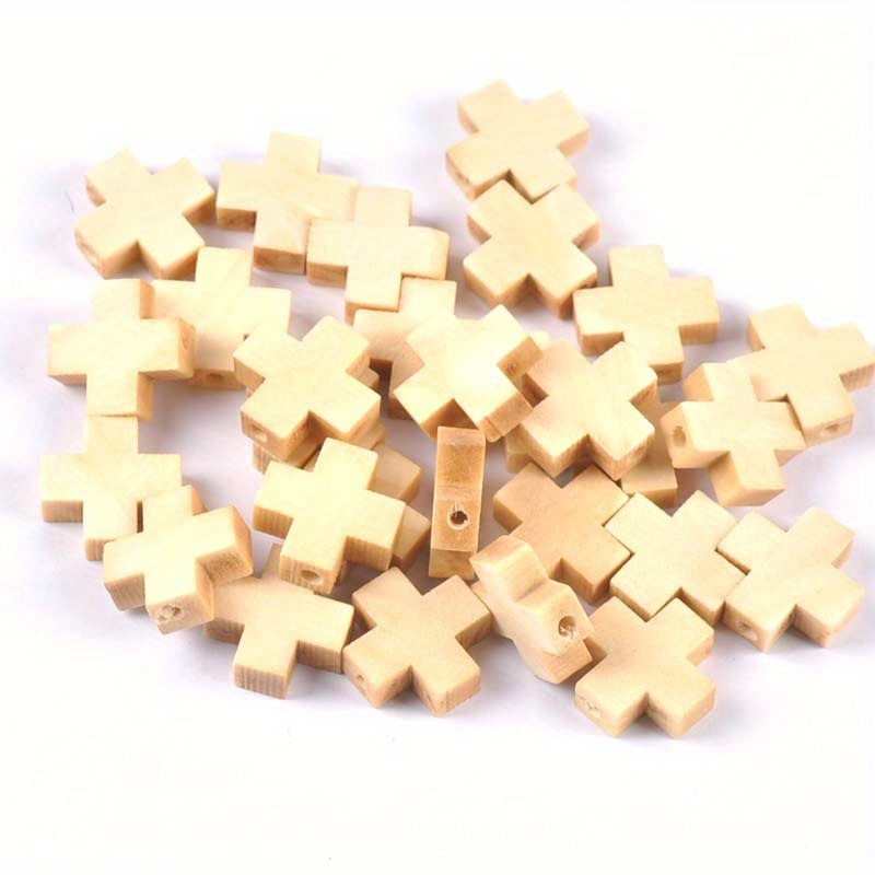 Wooden Cross Perforated Loose Beads Bracelet Necklace - Temu New Zealand