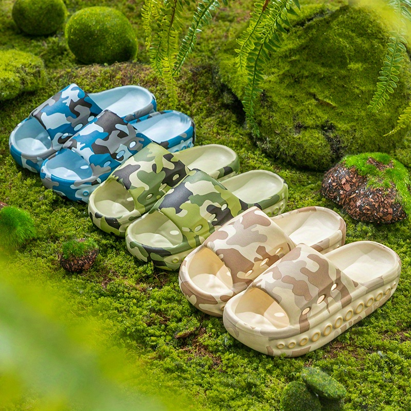 Casual Camouflage Breathable Open Toe Slippers For Boys And Girls Quick Drying Lightweight Anti ...