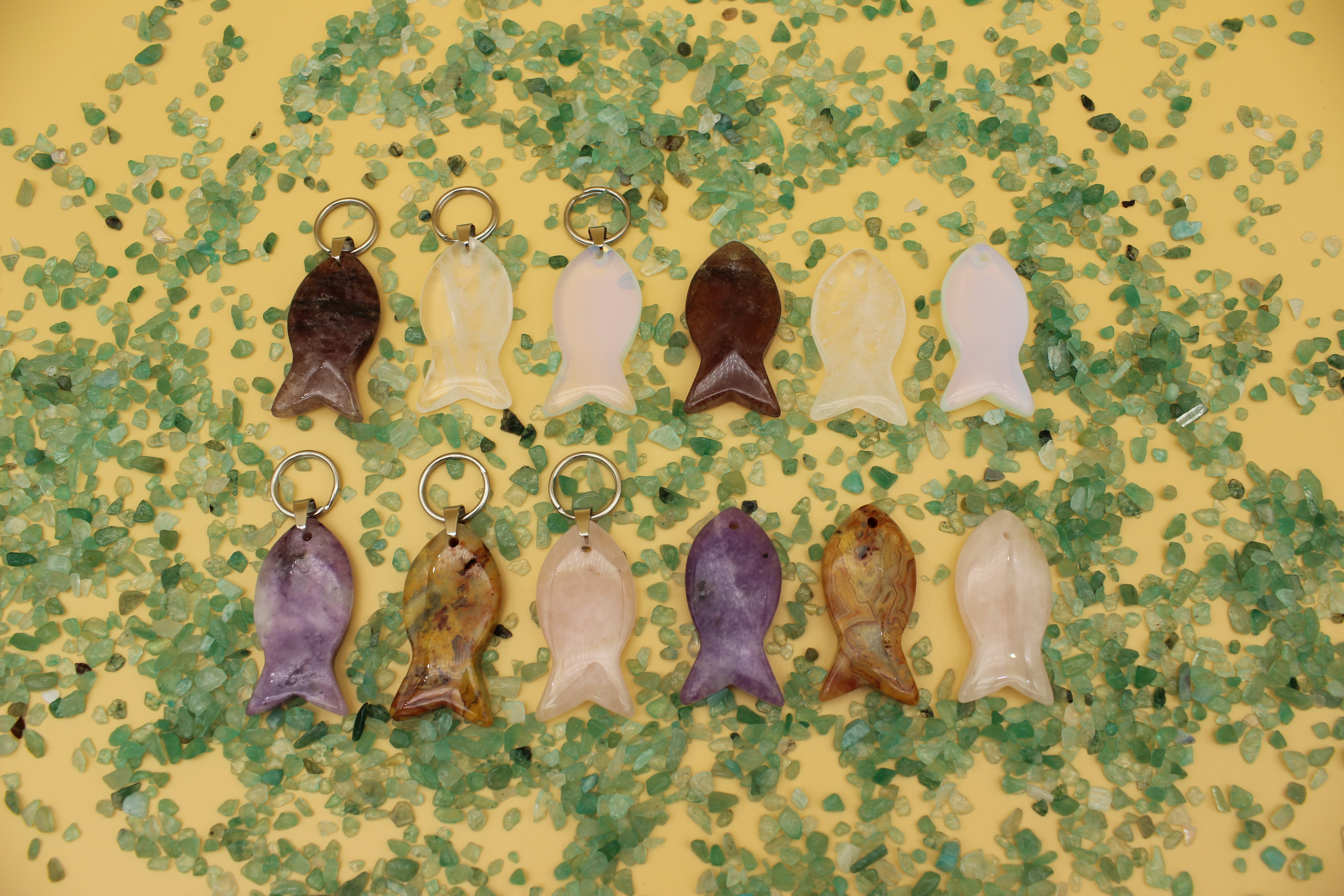 Natural Quart Crystal Carved Fish Shaped Pendant Diy Crafts - Temu Norway