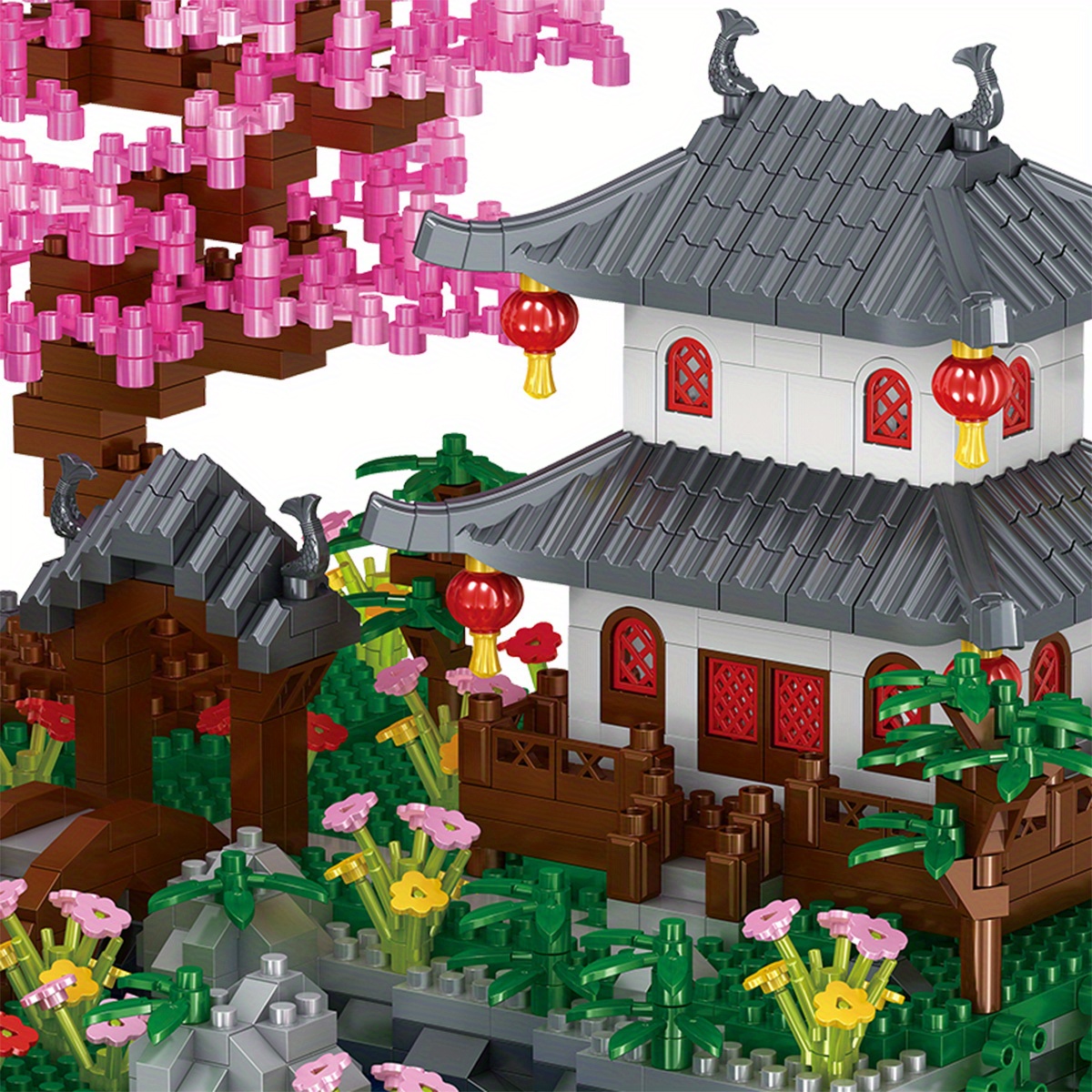 chinese ancient style architecture taohuatan building blocks perfect ...