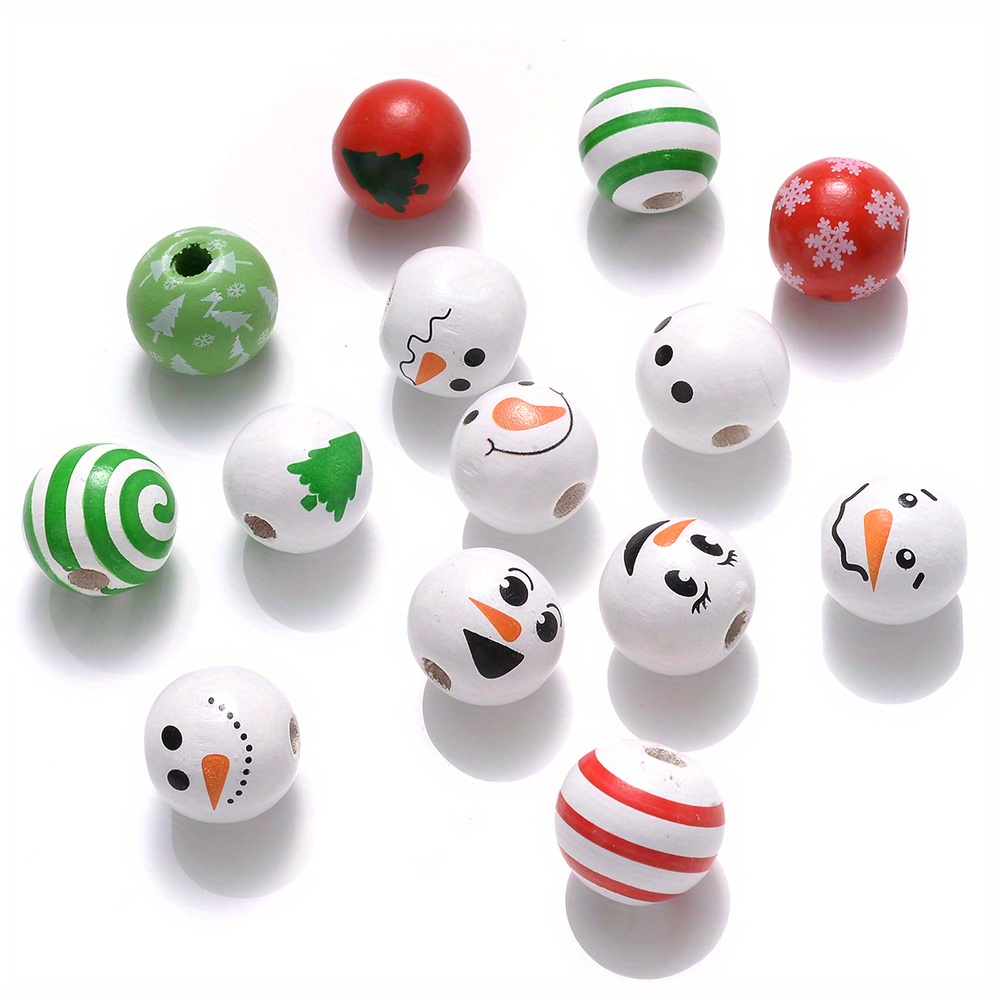 Christmas Wooden Santa Claus Xmas Tree Series Loose Spacer - Temu New ...