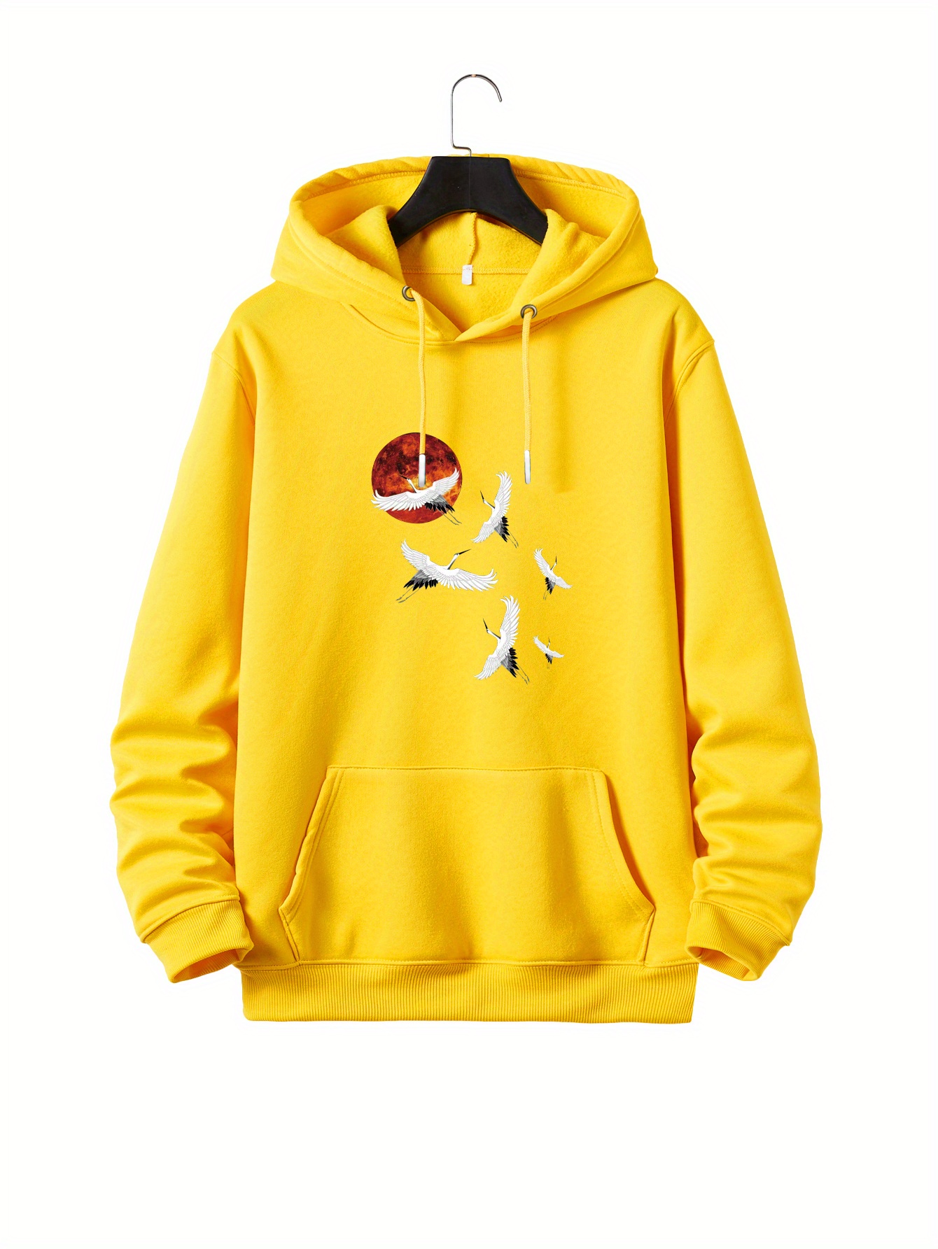 plus size casual sweatshirt men's plus birds print long - {region_name}