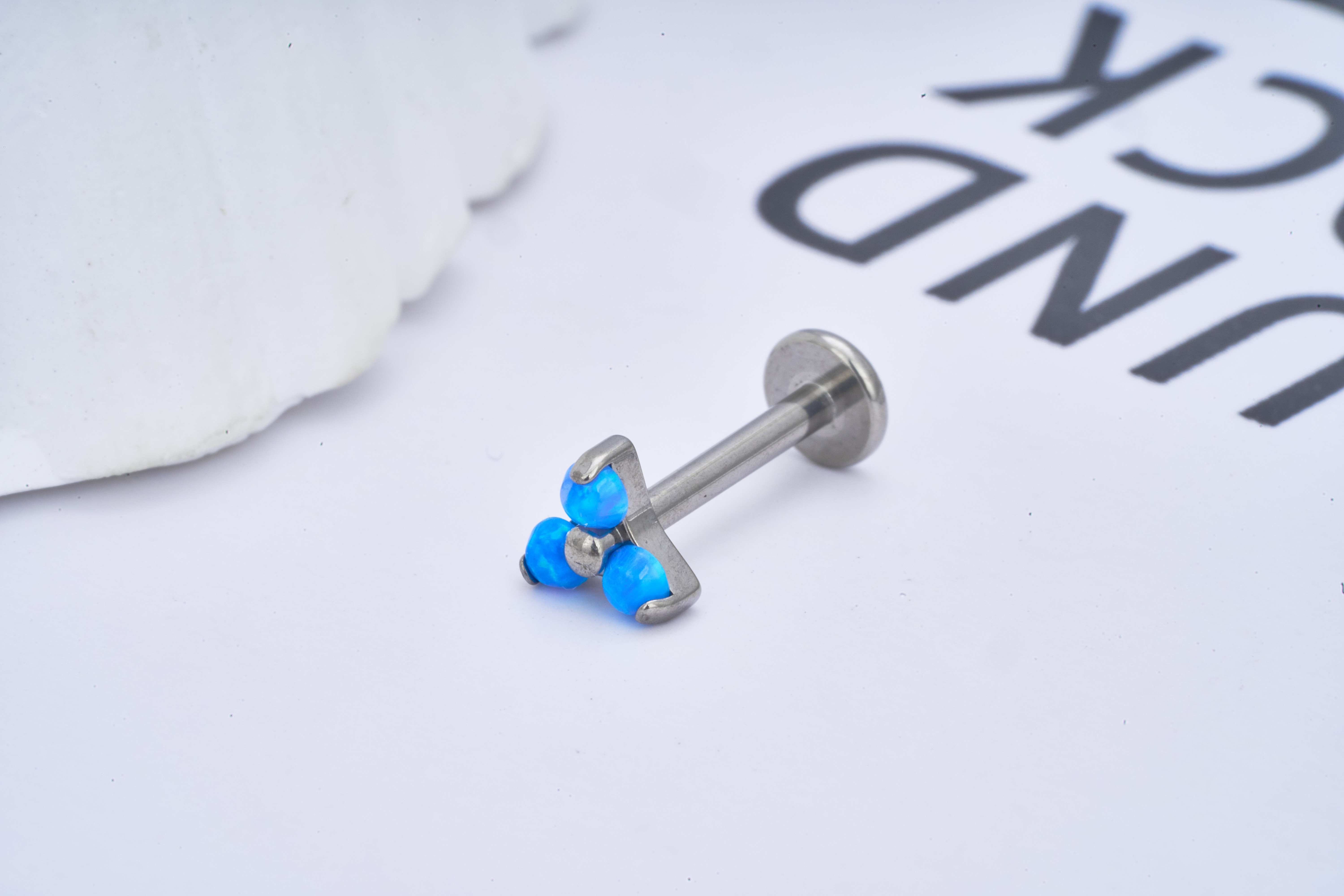 G23 Titanium Steel Triangle Flower Shape Lip Ring Ear Bone - Temu