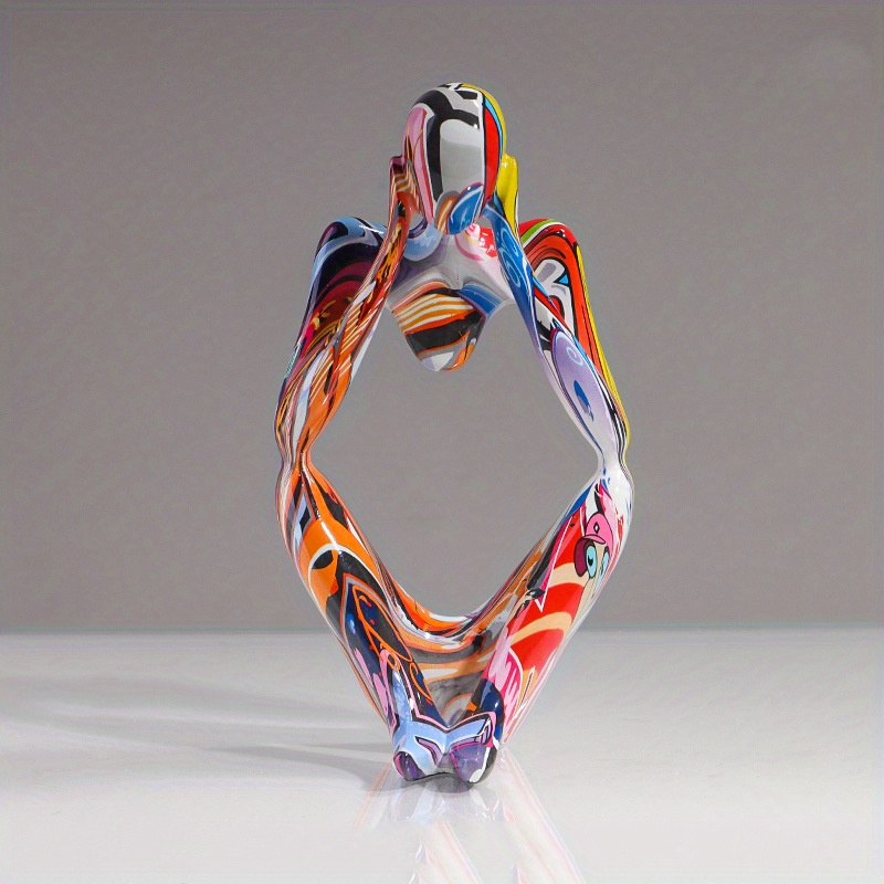 Colorful Abstract Graffiti Thinker Statues Sculptures - Temu