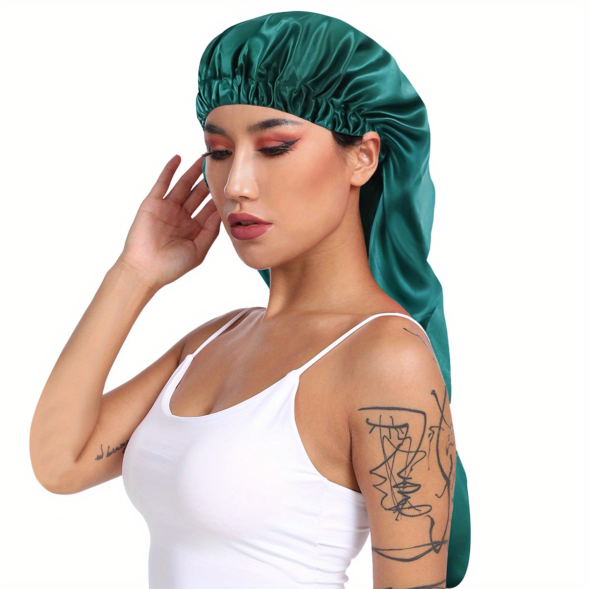1 And Silky Satin Bonnet For For Braids Curly Straight And Long Hair ...