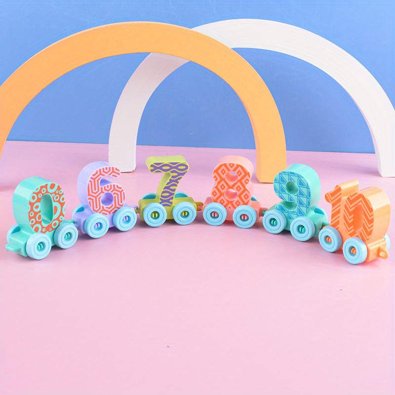 6pcs Children's Digital Train Toys Stacking Toys Learning Numbers 0 9 ...