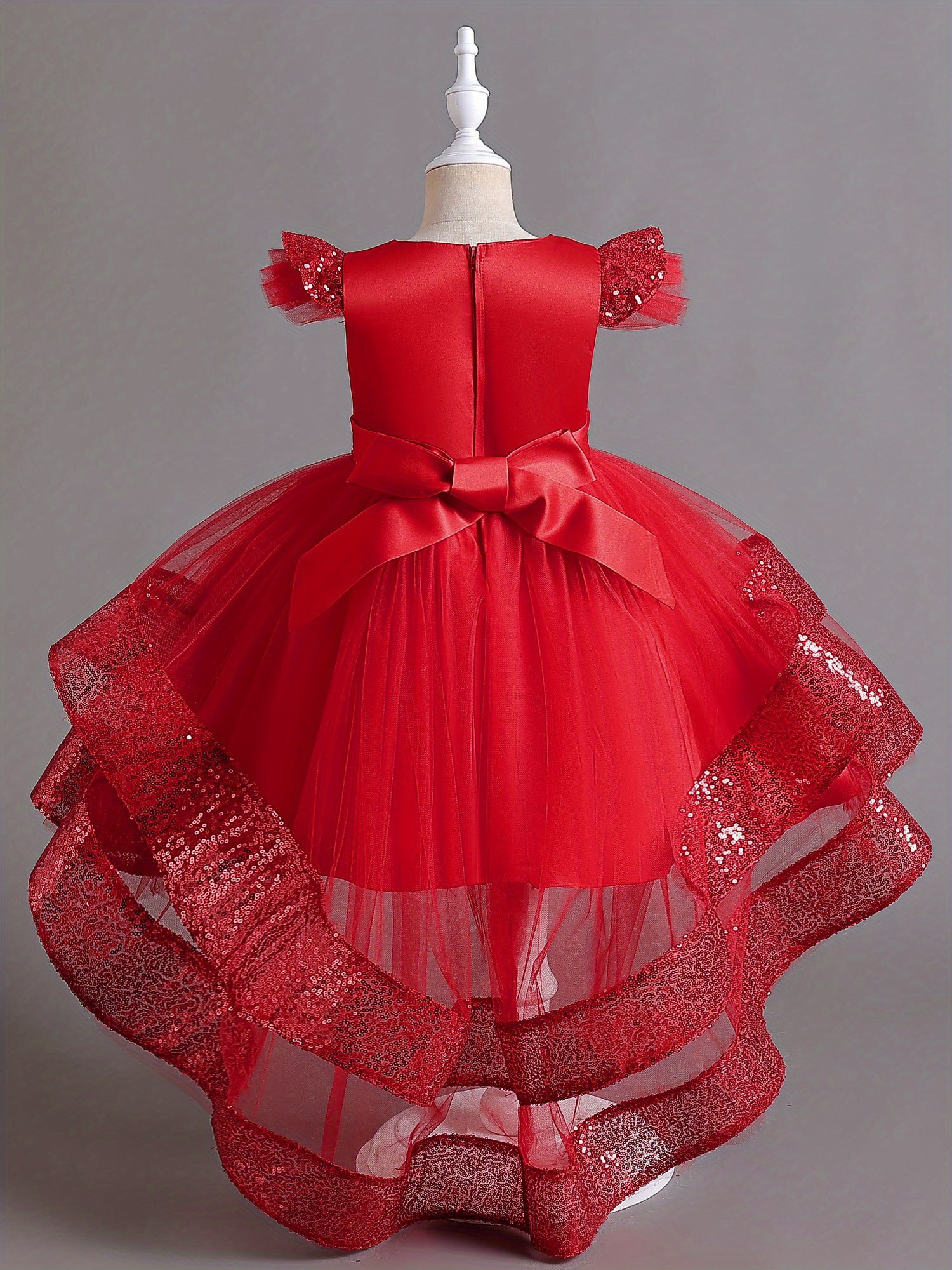 Kid Girls Sequin Details Formal Dress Fit Flare Princess - Temu