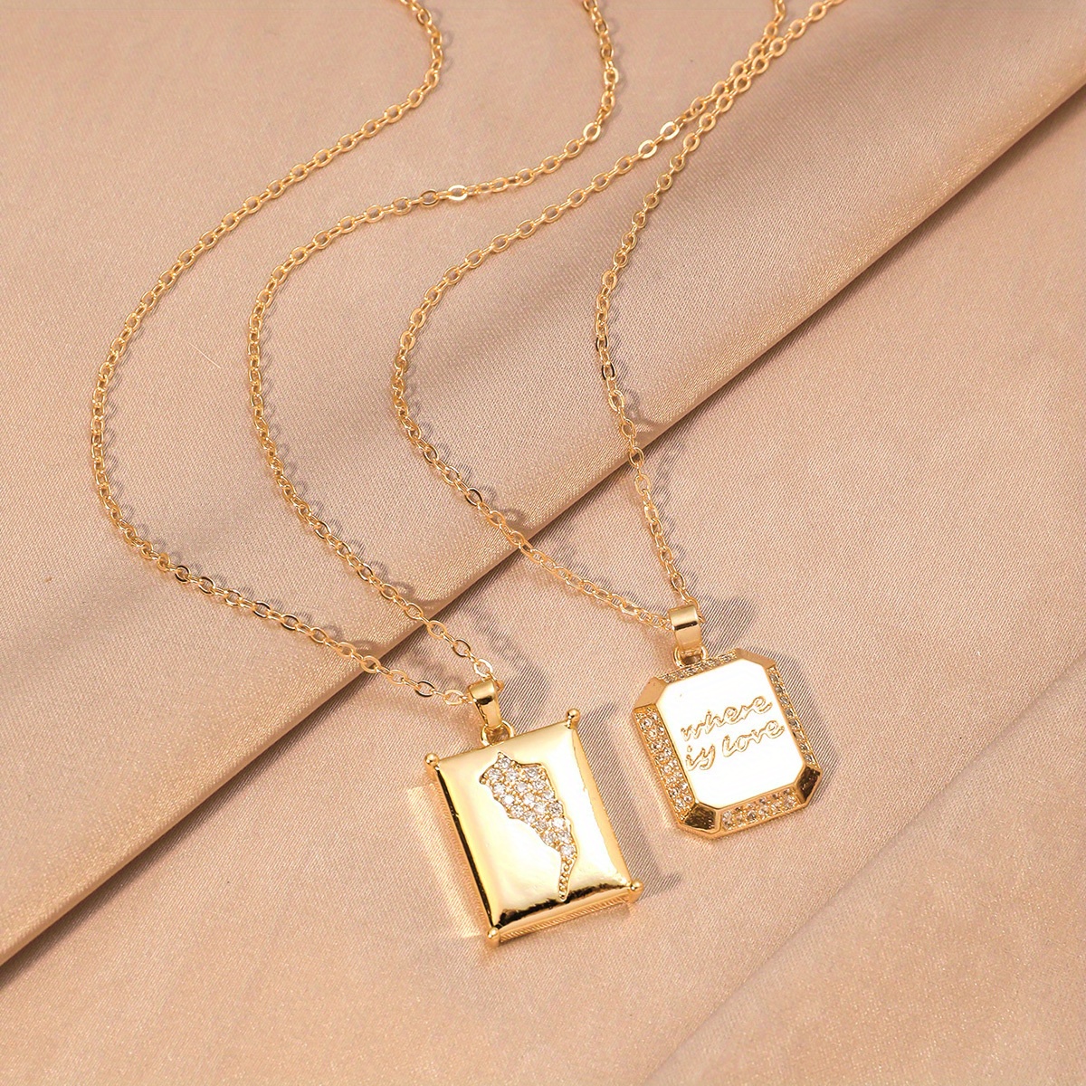 18k Gold Plated South American Map Pattern Pendant Necklace - Temu New ...