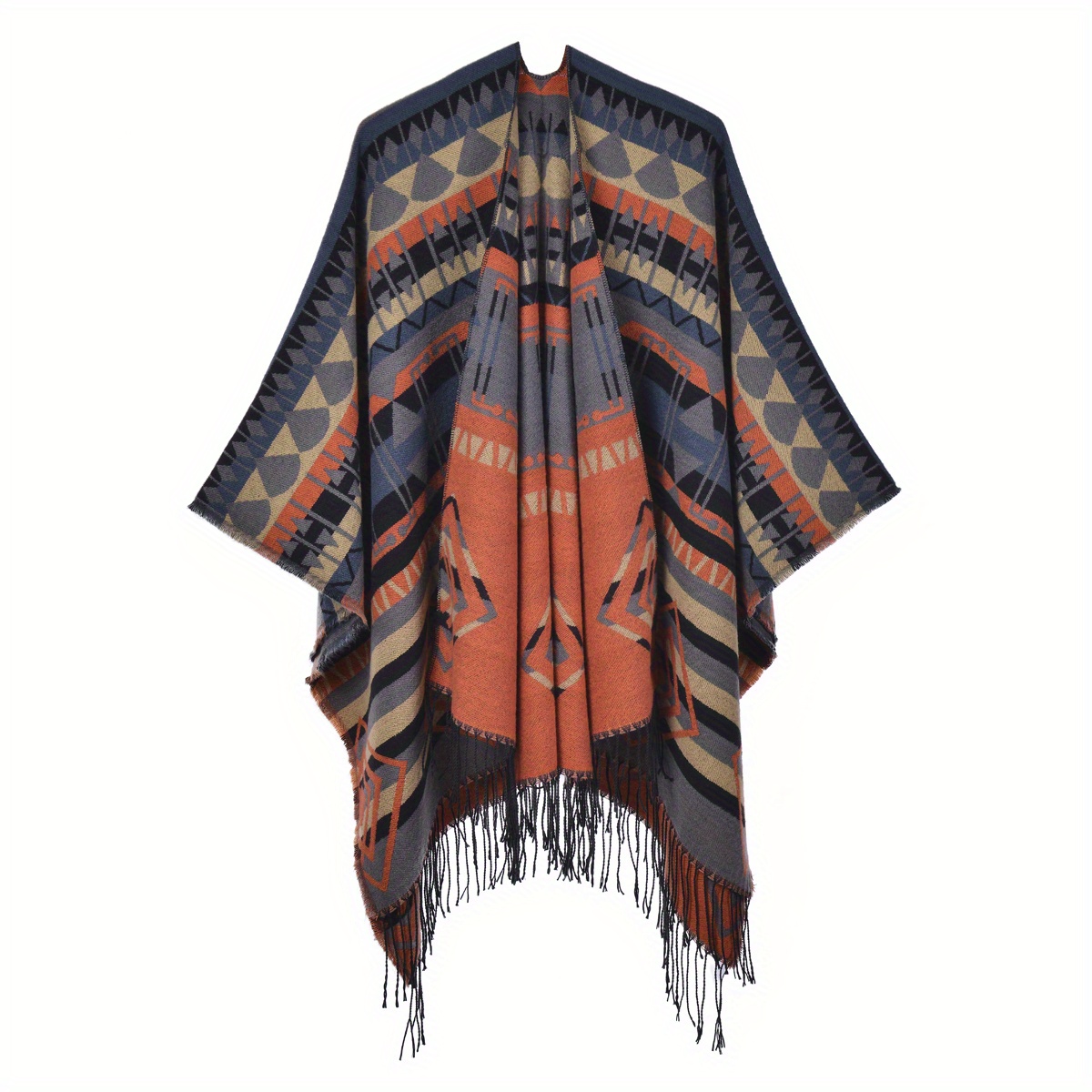 striped jacquard hoodie shawls warm wraps large - Temu Canada