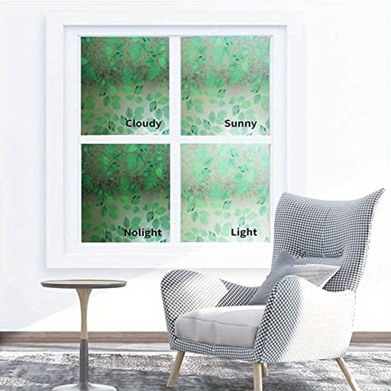 Green Leaf Pattern Window Stickers Privacy Protective Film - Temu