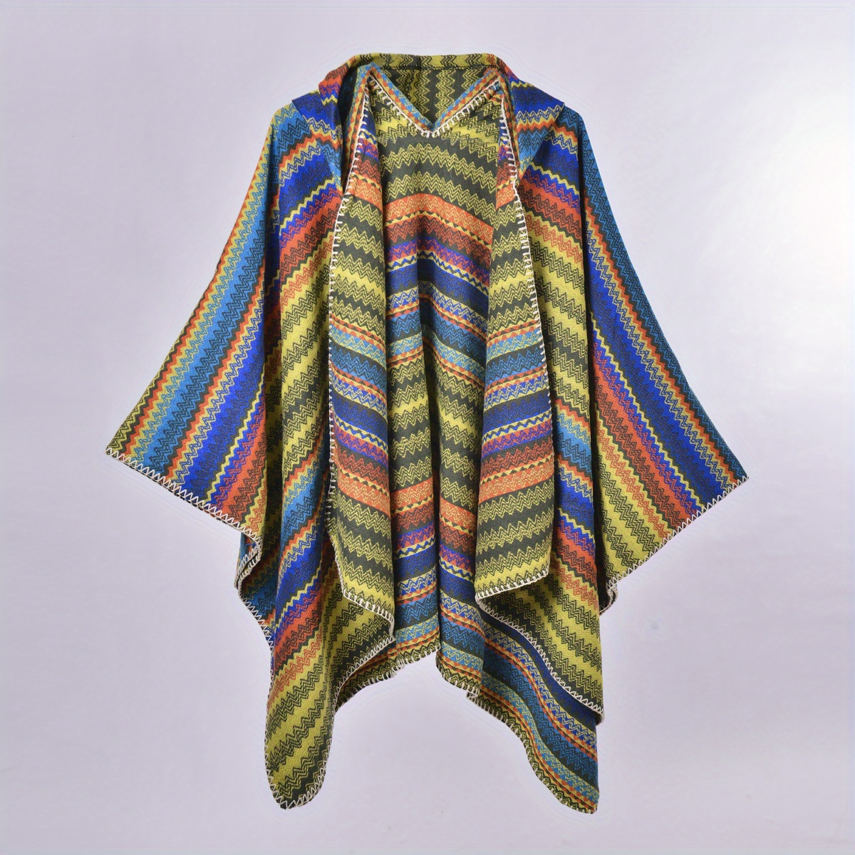 striped jacquard hoodie shawls warm wraps large - Temu Canada