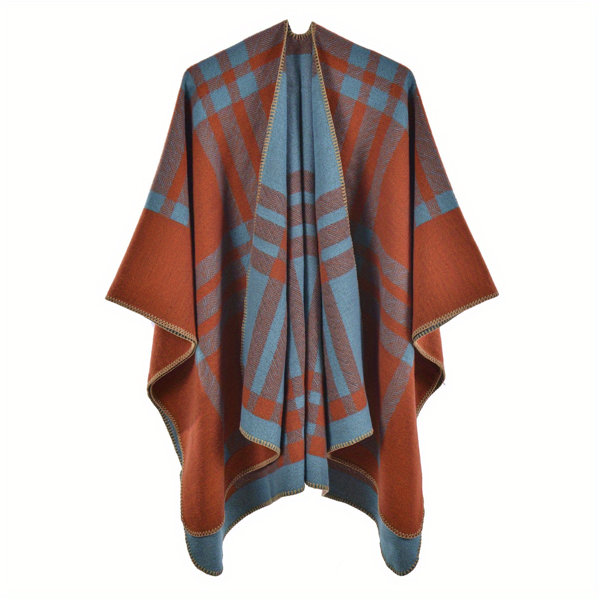 Striped Jacquard Hoodie Shawls Boho Thick Warm Wraps Large - Temu Portugal