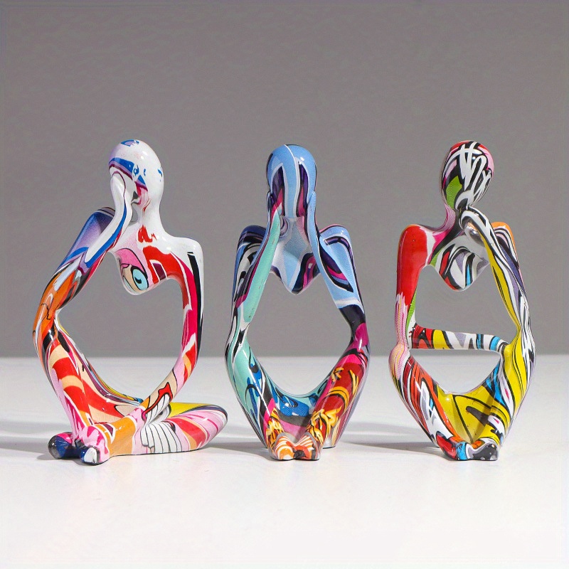 Colorful Abstract Graffiti Thinker Statues Sculptures - Temu