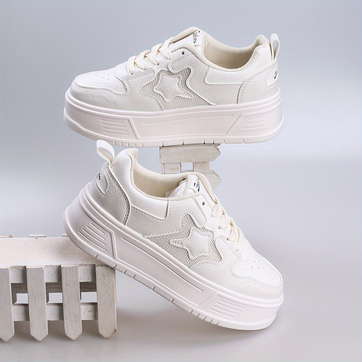 Breathable Mesh Platform Sneakers Womens Casual Lace Skate Temu