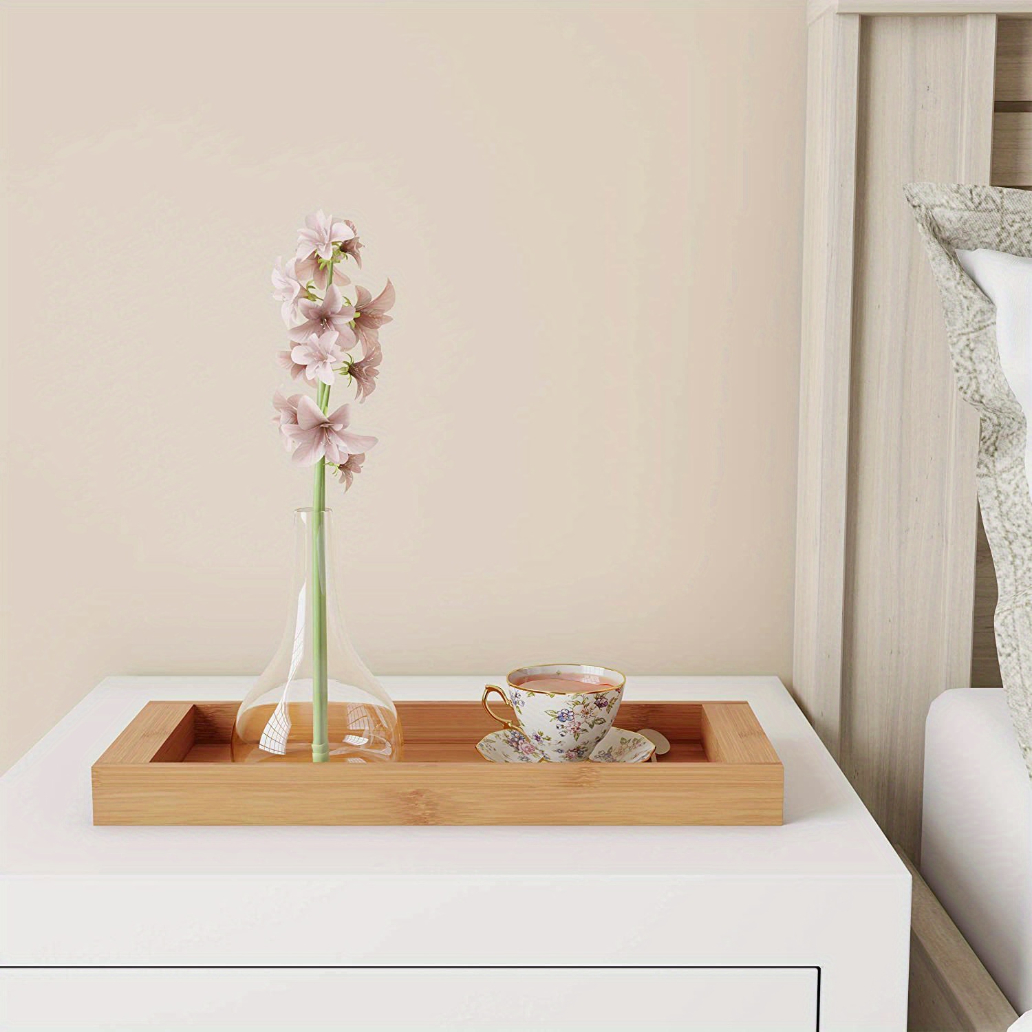 Bathroom Tray Vanity Bamboo Tray Bathroom Decorative Tool - Temu