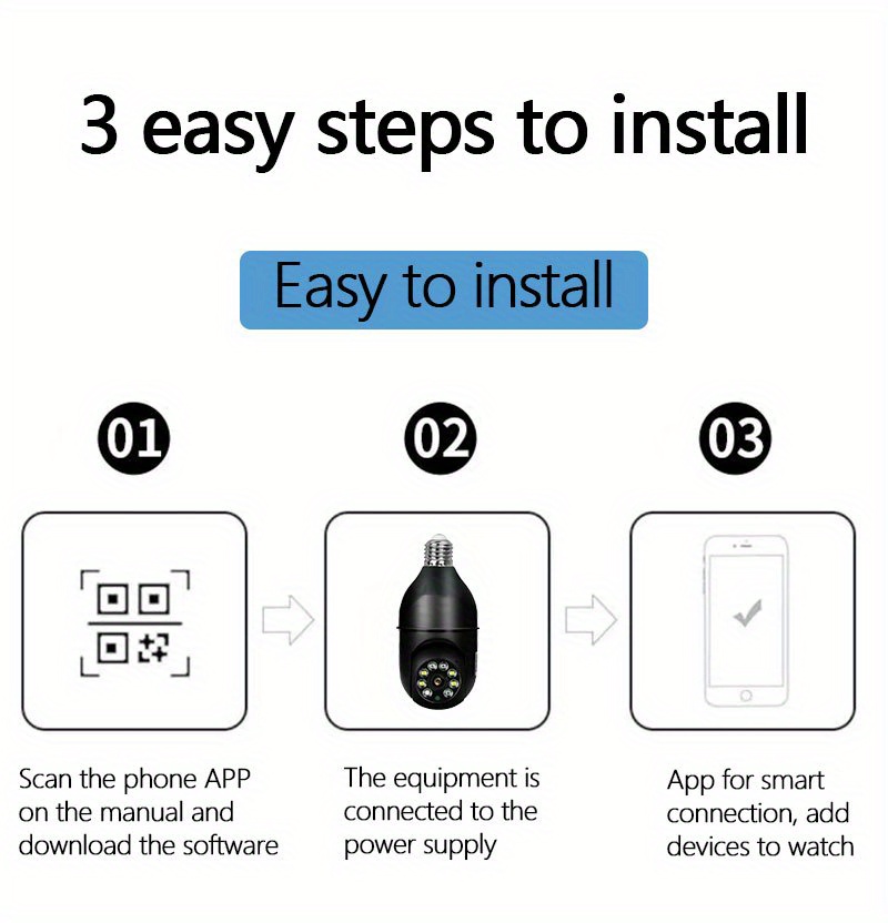 E27 Bulb Security Wifi Camera Wireless 355 Degree - Temu New Zealand