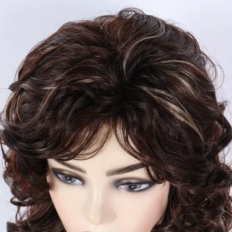 Blonde Long Curly Wavy Hair Wigs Fluffy Soft Hair Wigs With Bangs For