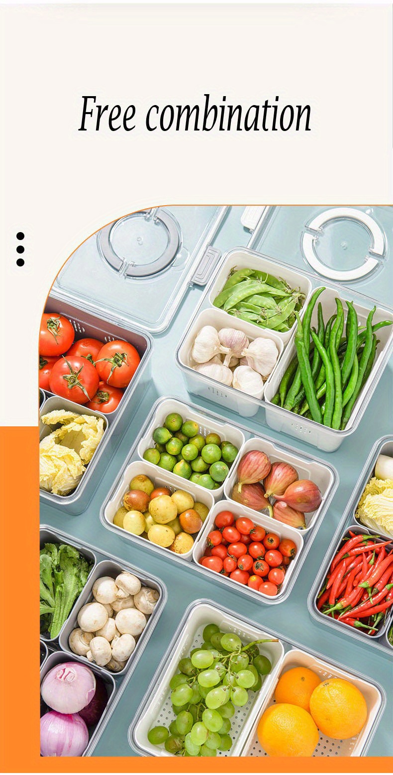 Multi grid Food Drain Box: Refrigerator Organizer Fruits - Temu United ...