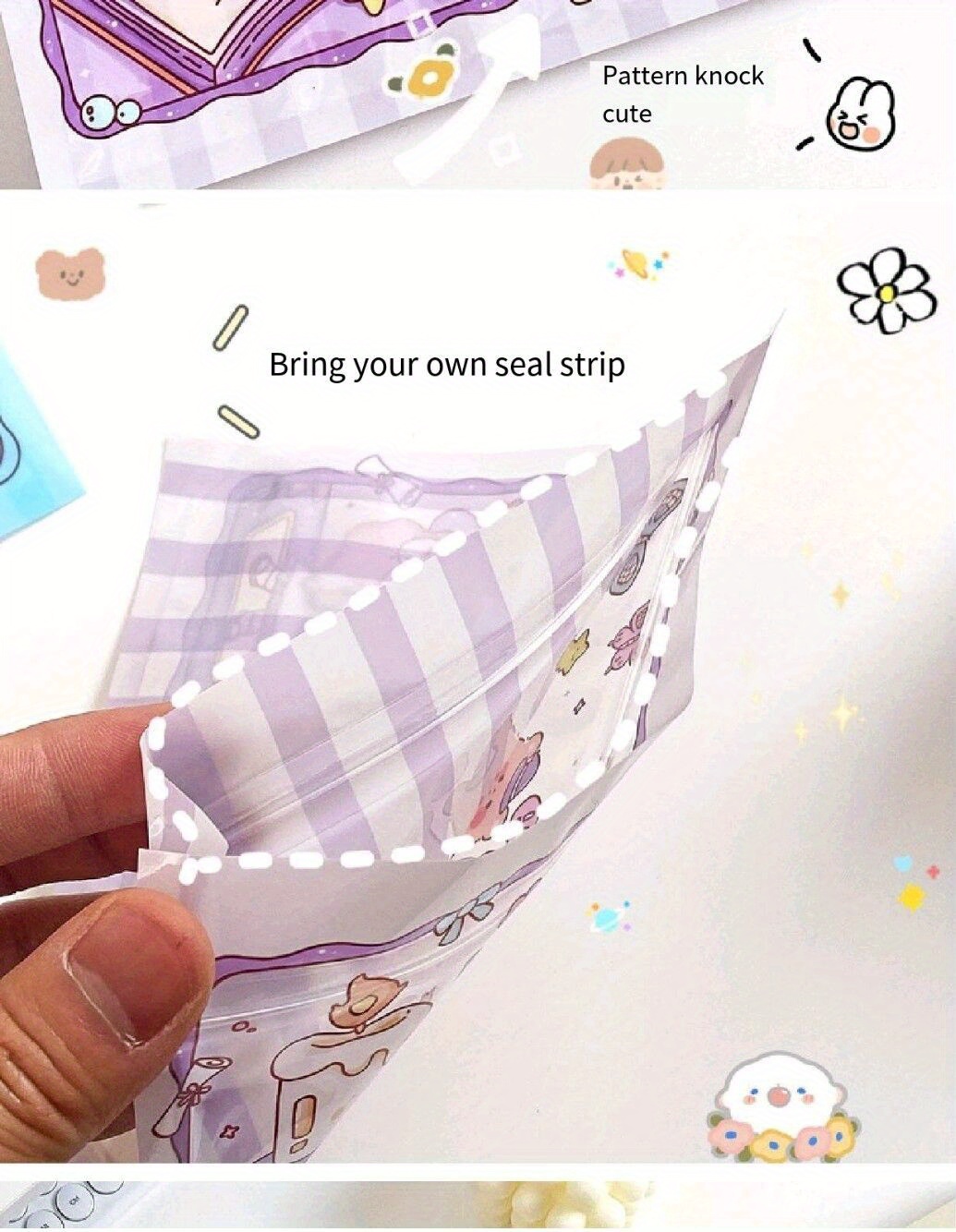 Self Sealing Plastic Bags Cute Cartoon Resealable Packaging - Temu New ...