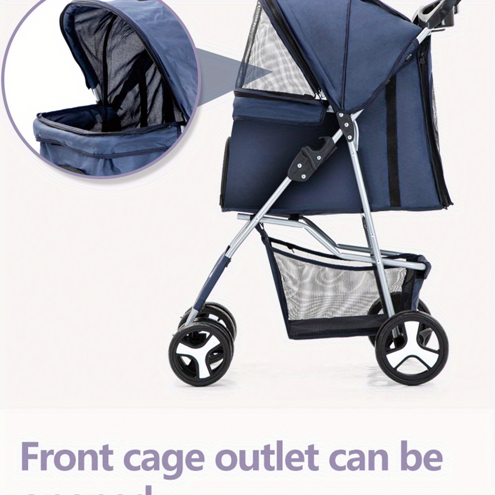 Pet Cart Dogs Folding Stroller Multi headed Design 4 Wheels - Temu