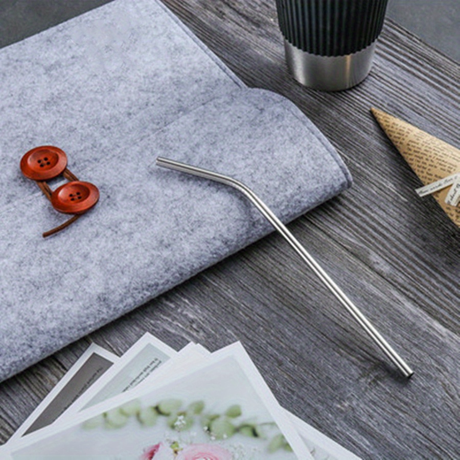 304 Stainless Steel Curved Straw Metal Straw Silicone Cover - Temu ...