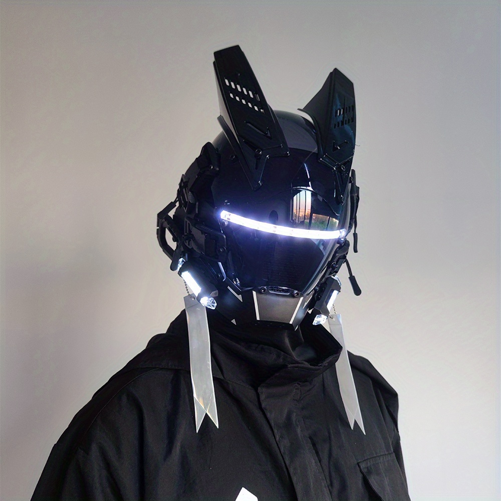 Led Cyberpunk Mask Costume Light Role Playing Mask For Men And Women ...
