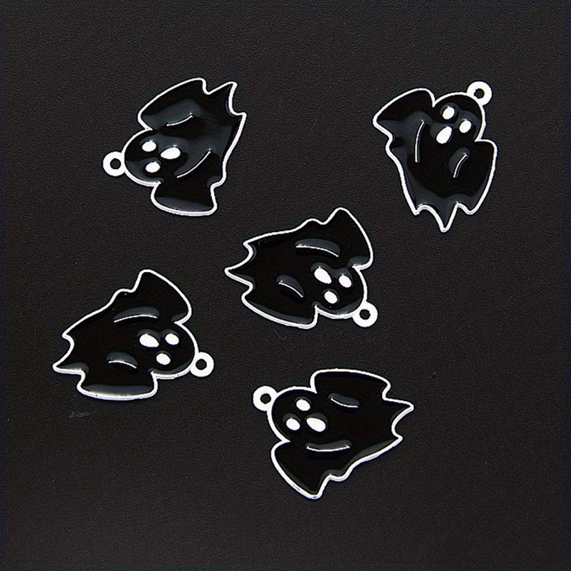 Halloween Style White Black Color Enamel Ghost Bat Design - Temu United ...