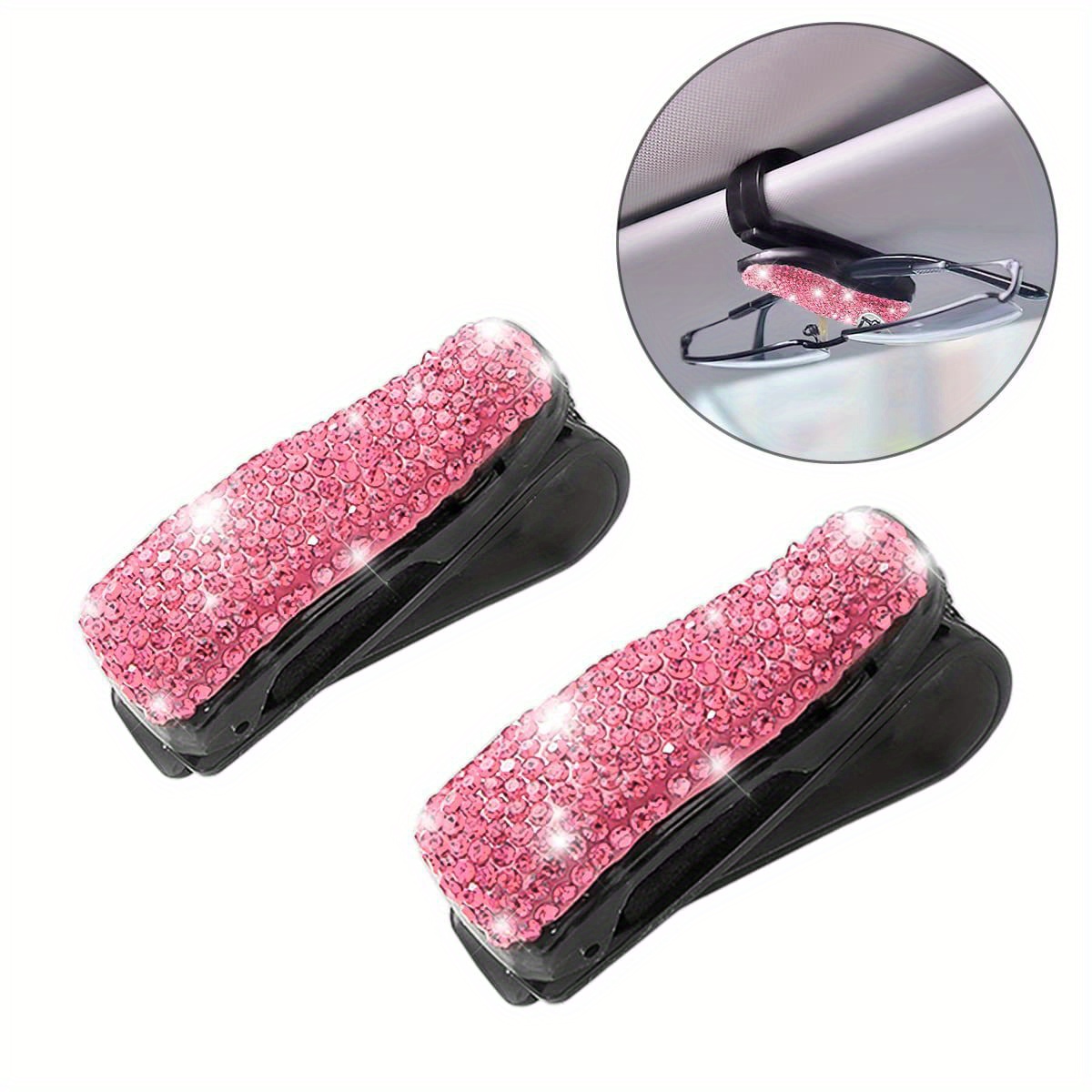 2pcs car glasses clip shiny sunglasses bracket car sun visor decorative ...