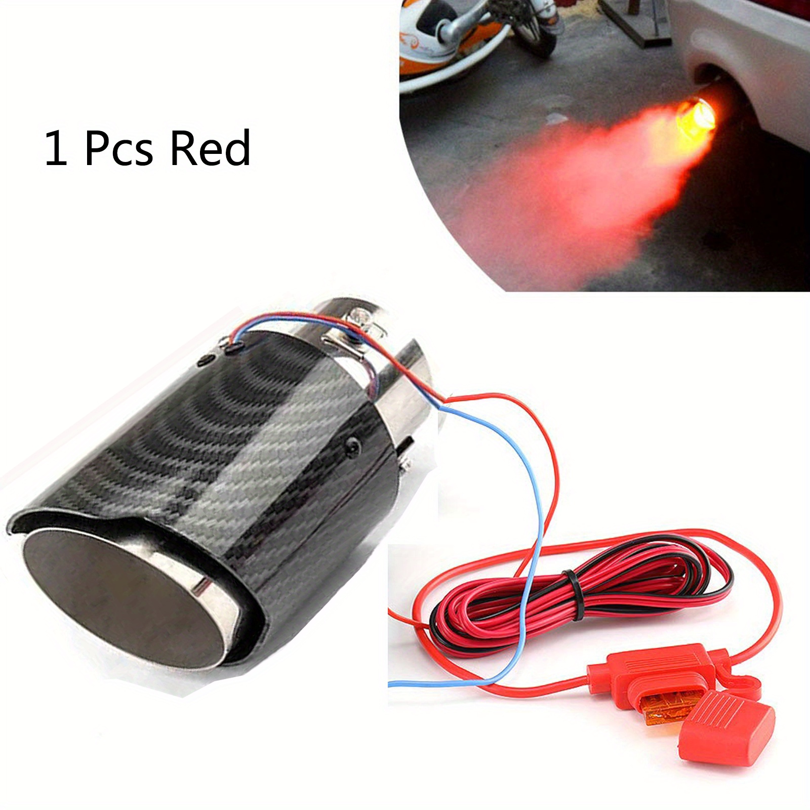 Car Modified Flame Led Luminous Tail Throat Carbon Fiber Racing ...