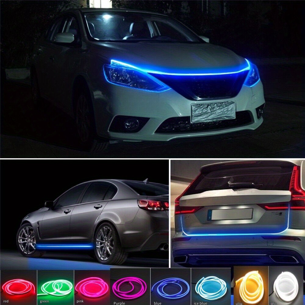 Led Car Hood Atmosphere Lght Strip Waterproof Auto Exterior - Temu