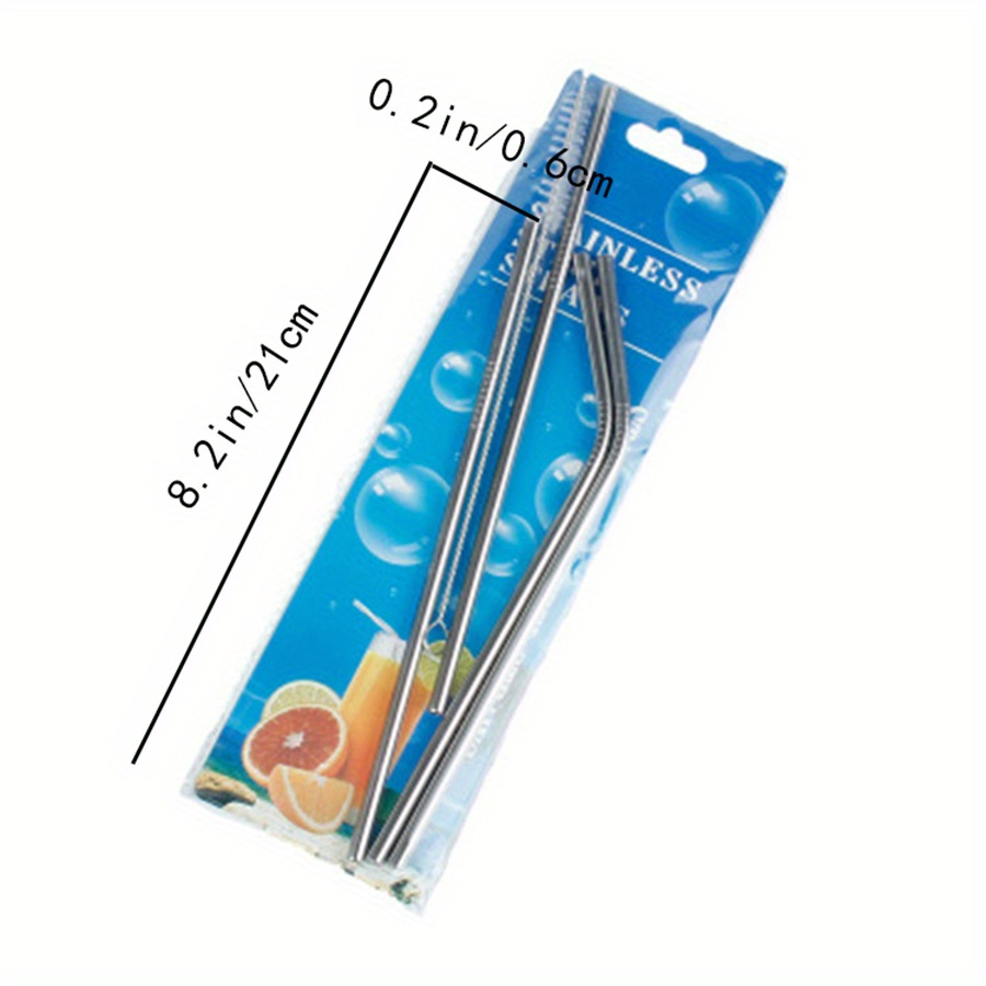 304 Stainless Steel Curved Straw Metal Straw Silicone Cover - Temu ...