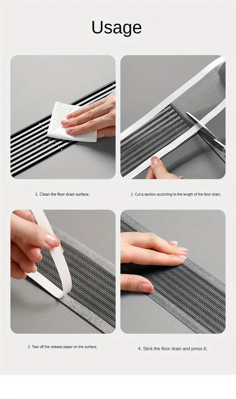 Filter Mesh Strip Disposable Sewer Floor Drain Stickers Anti Temu