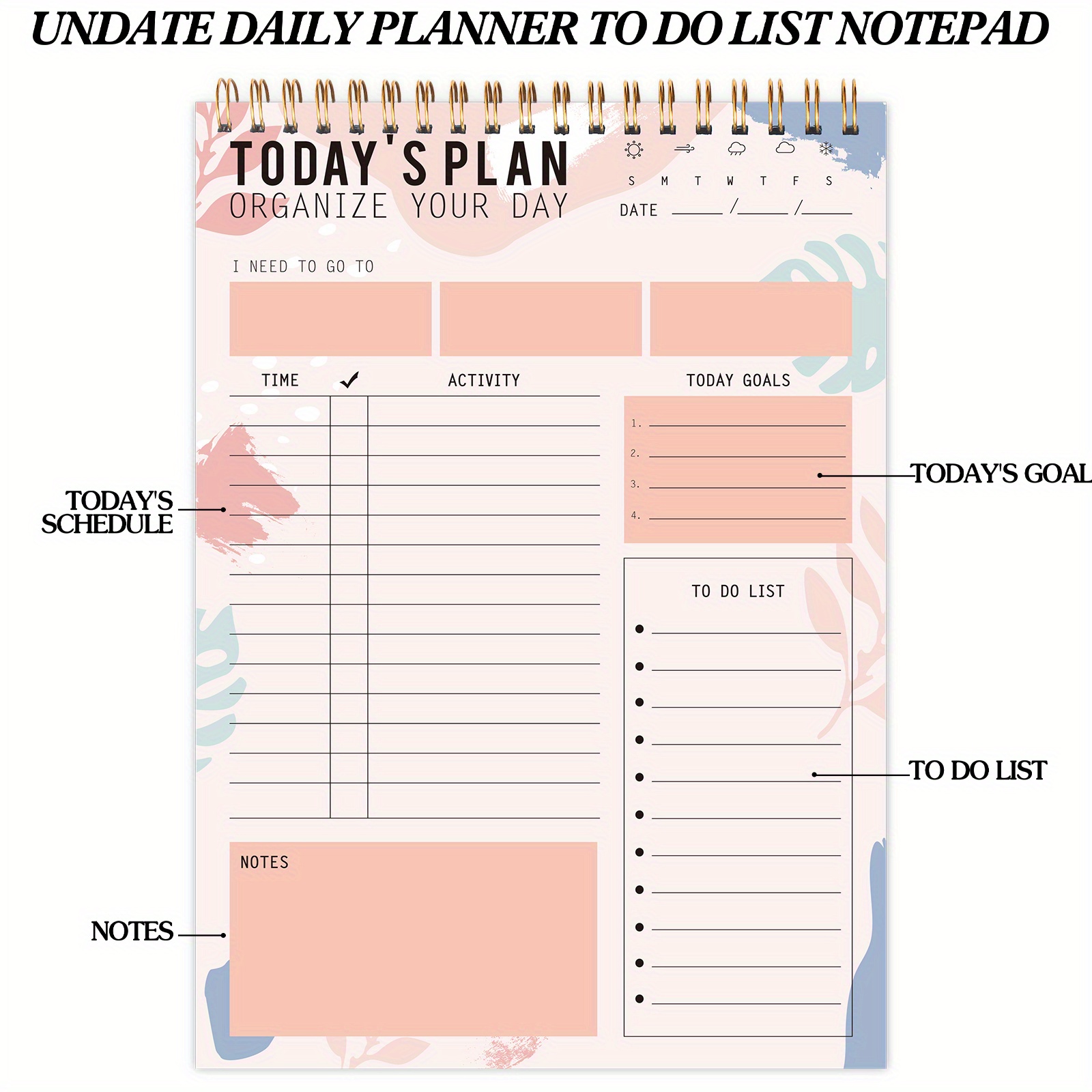 Trees Daily List Planner Checklist Notepad Undated Daily - Temu Australia