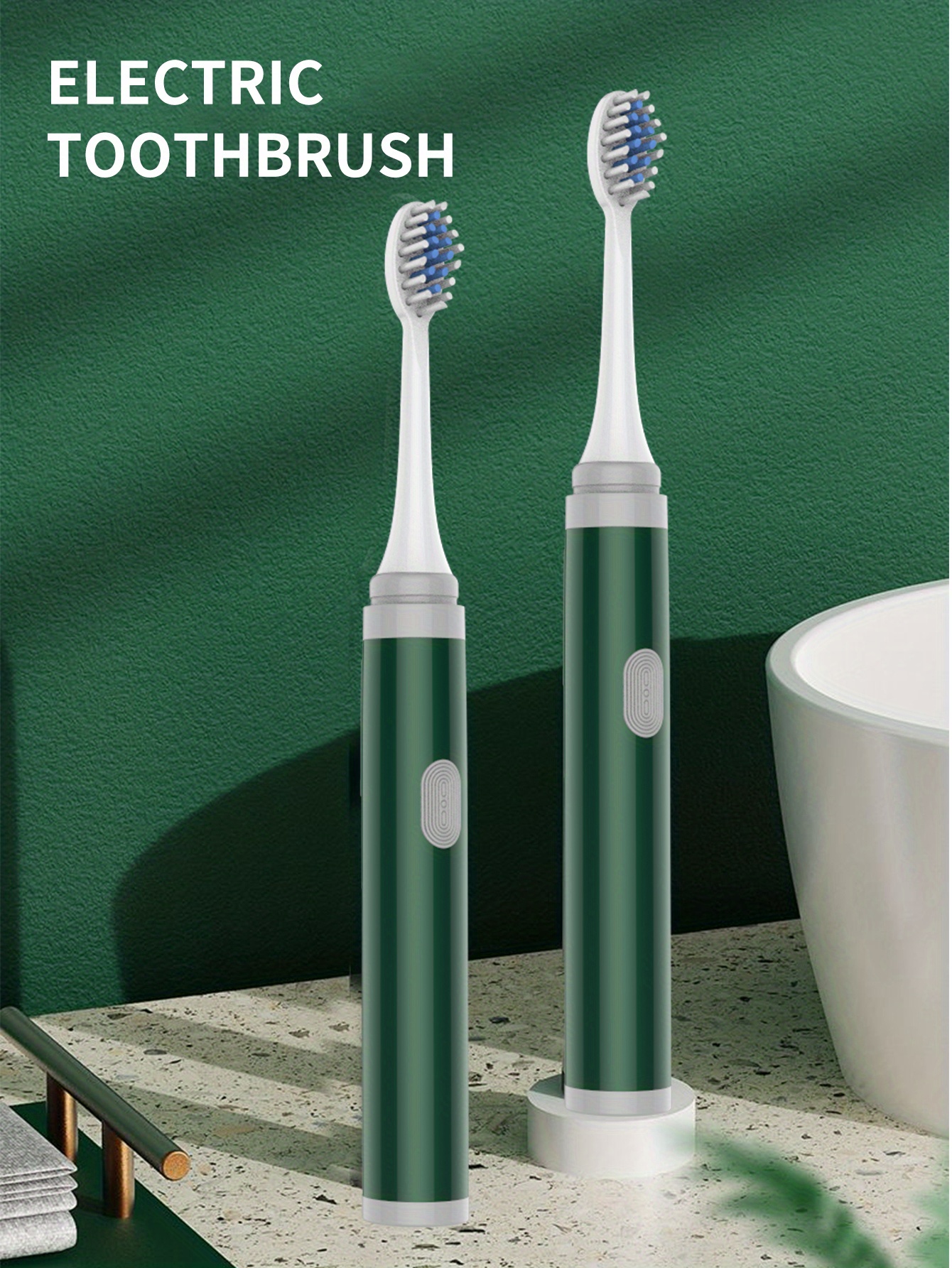 Adult Electric Toothbrush New F1 Green 3 Brush Heads Soft - Temu United ...