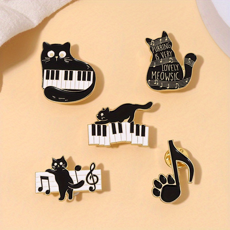 Cat Music Enamel Pins Funny Brooches Women Backpacks Jackets - Temu Canada