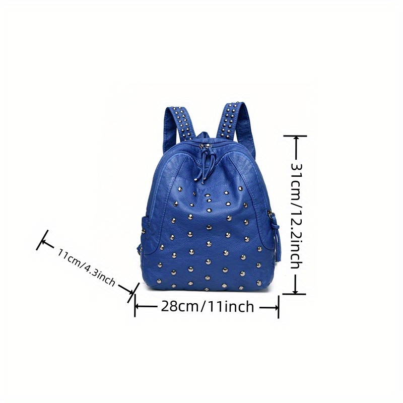 vintage studded decor backpack fashion leather - Temu Philippines