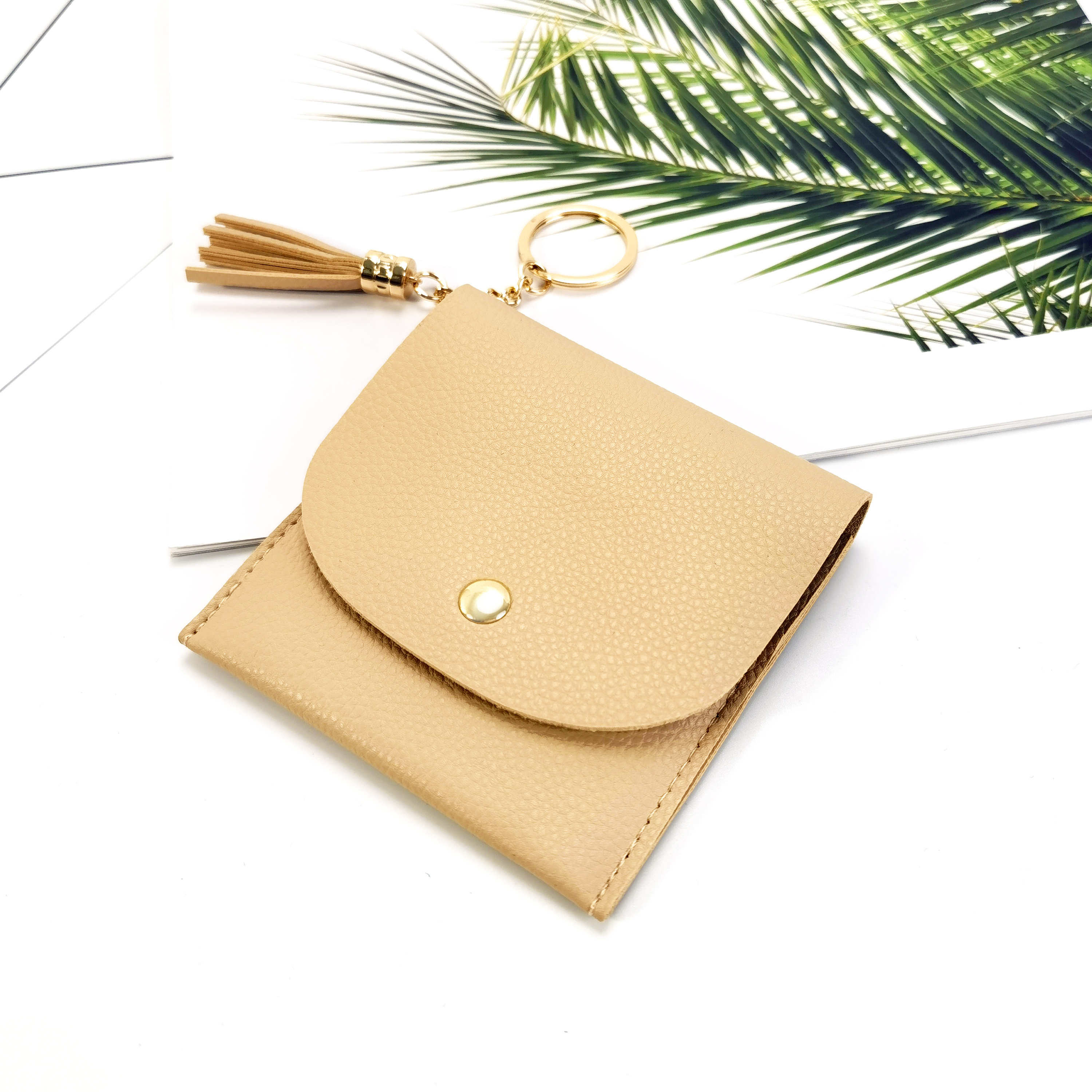 Tassel Id Card Short Wallet Pu Leather Portable Lightweight Card Holder ...