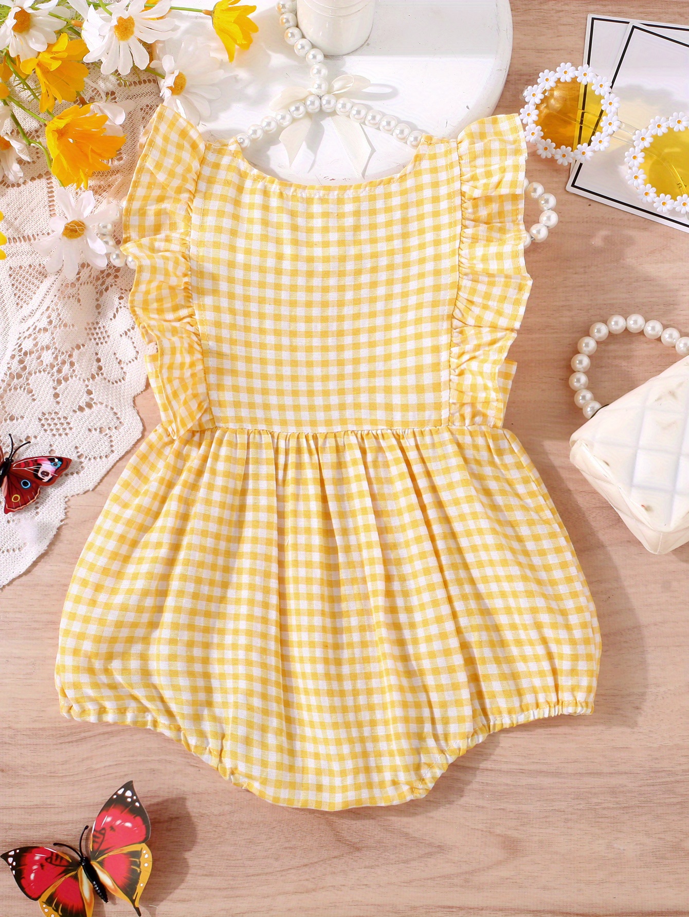 Infant Baby Summer Thin Sleeveless Romper Color Block Plaid - Temu United Kingdom