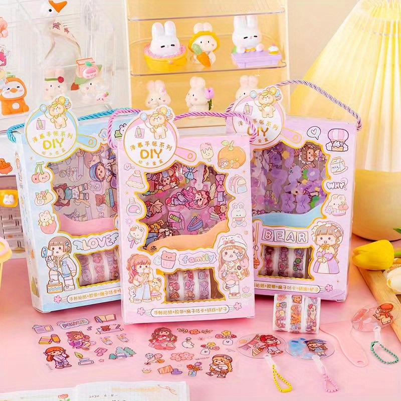 children's sticker set gift box creative fan hand account - Temu New ...