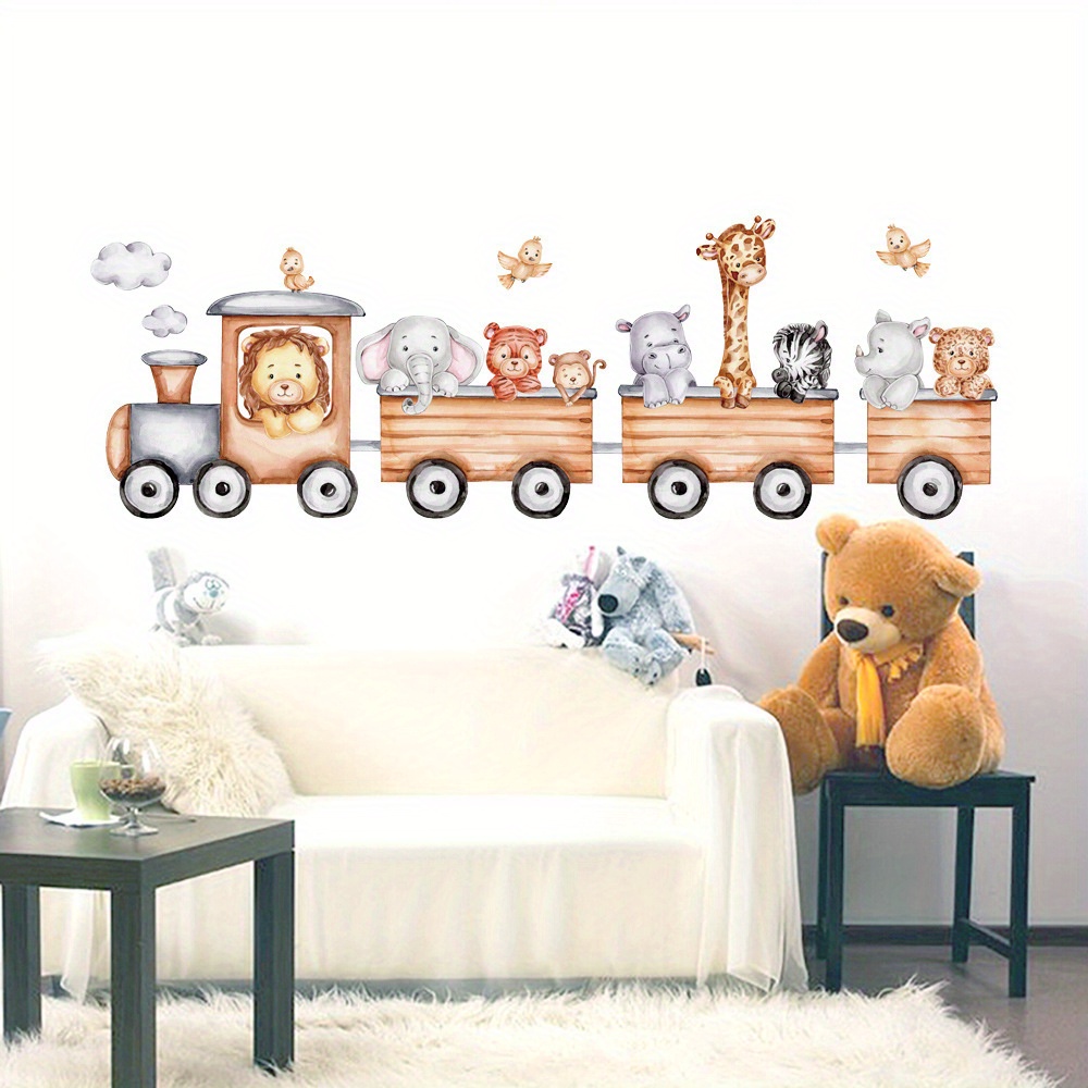 Cartoon Little Train Sticker Animal Kindergarten Wall - Temu Australia