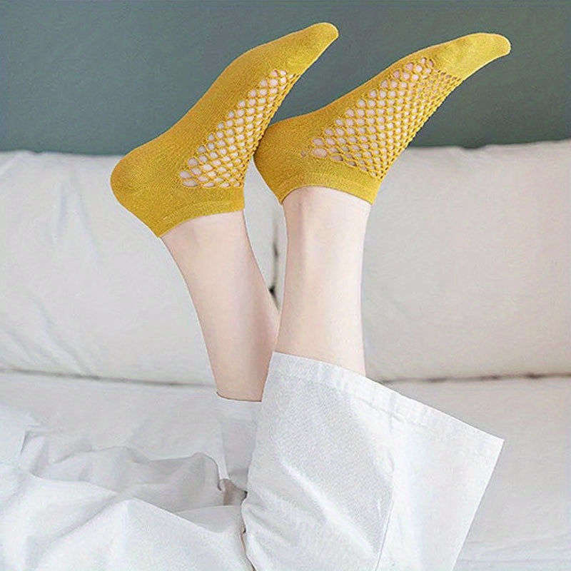 Solid Color Mesh Ankle Socks Sweat Absorption Breathable - Temu United ...