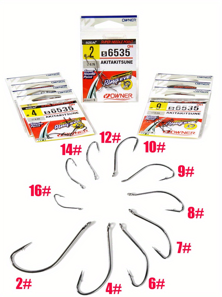 1 パックワームフック有刺鉄線釣りフック釣具 56535 2#-16# - Temu Japan