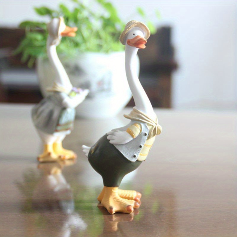 1pc Cartoon Simulation Duck Home Garden Courtyard Decoration Resin ...