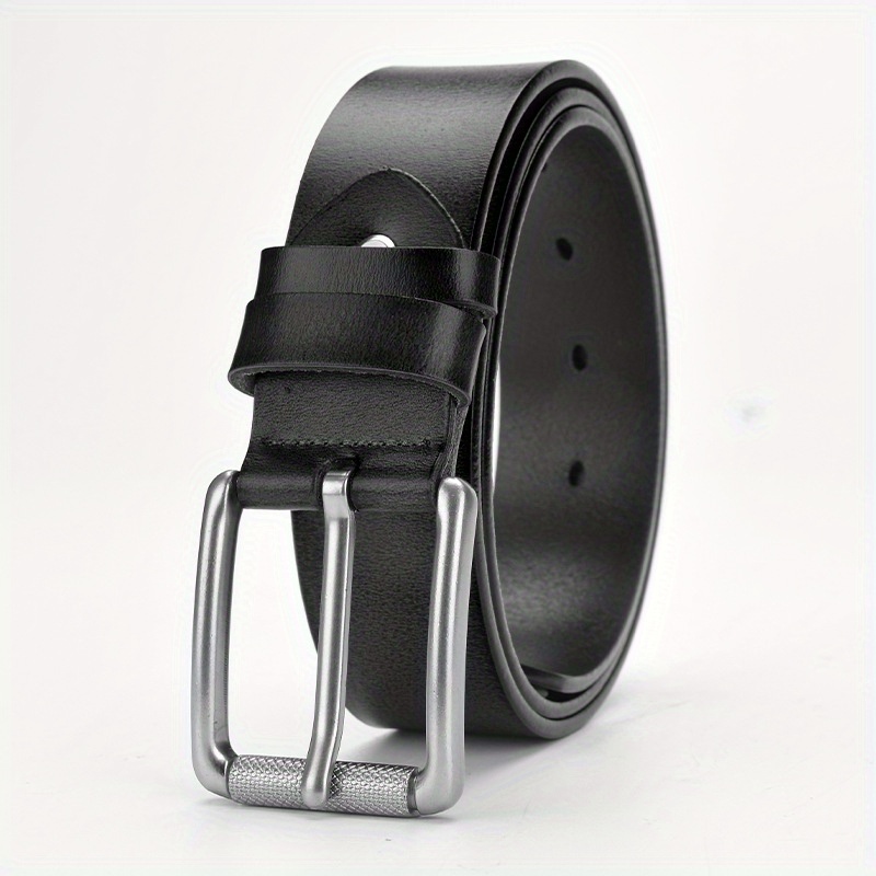 Men's Genuine Leather Belt With Pin Buckle Men's Retro Cowhide Belt ...