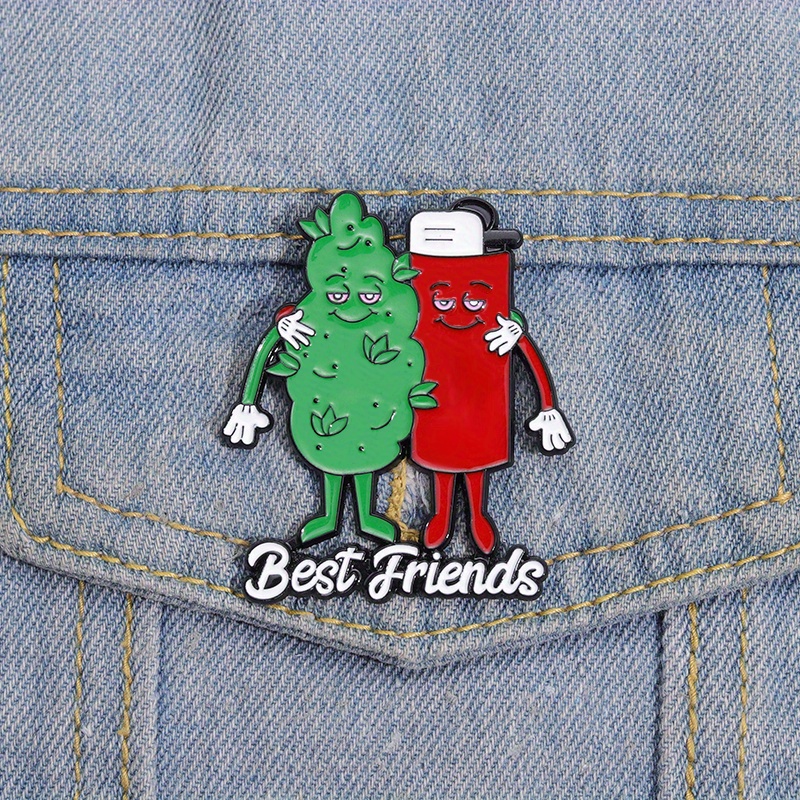 Best Friends Enamel Pins Custom Tobacco Leaf Lighter - Temu