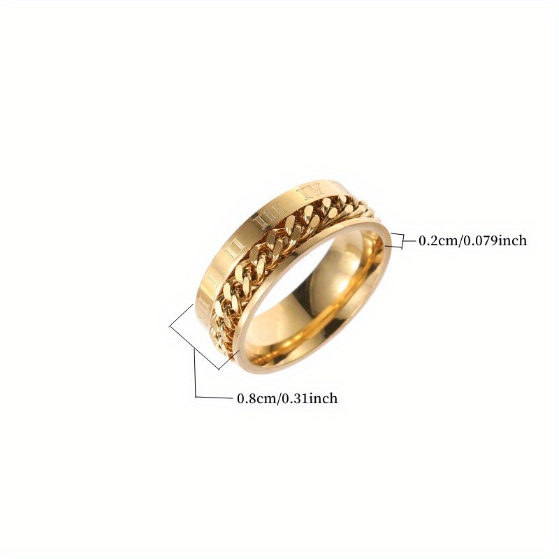 Titanium Steel Ring Rotation Roman Numerals Men's Ring - Temu Canada