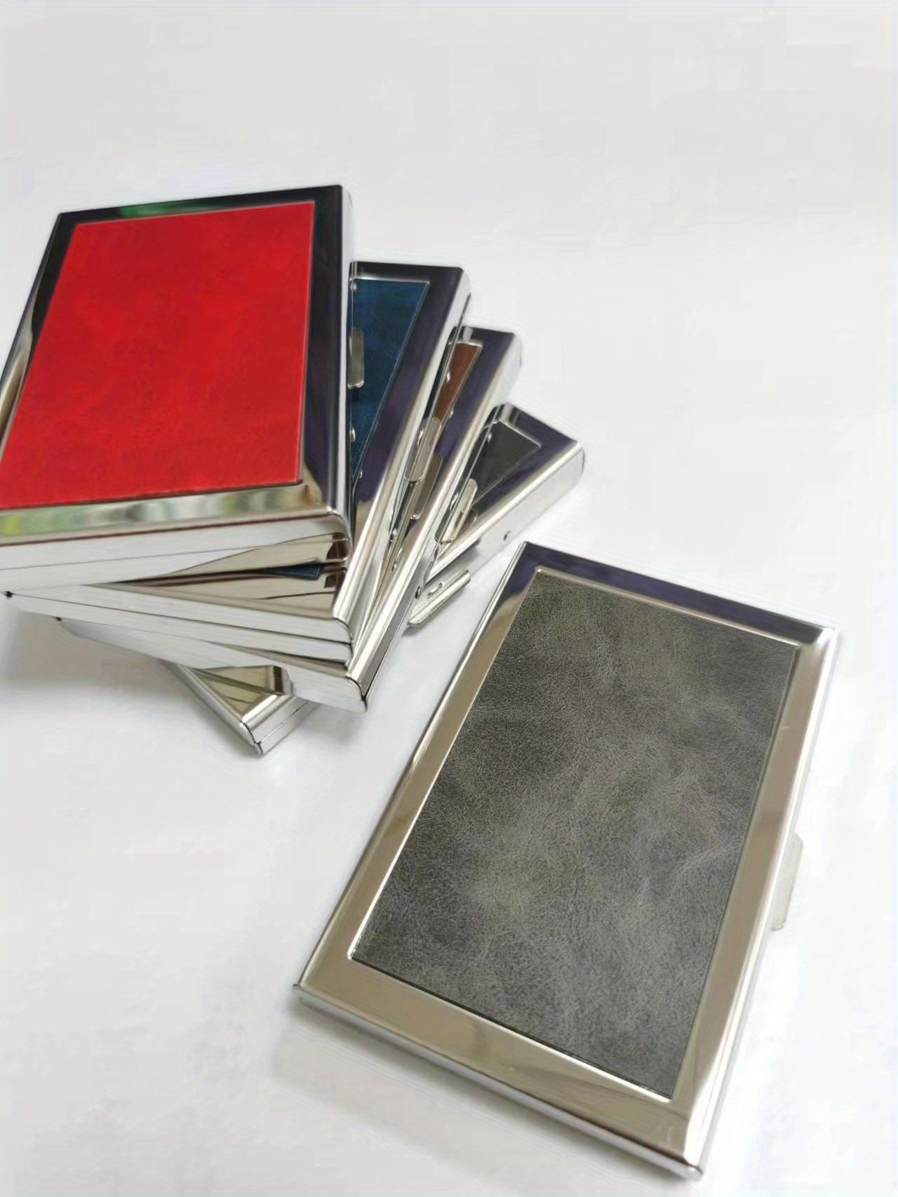 Rfid Blocking Card Holder Stainless Steel 6 Slots Card Box Case Metal ...