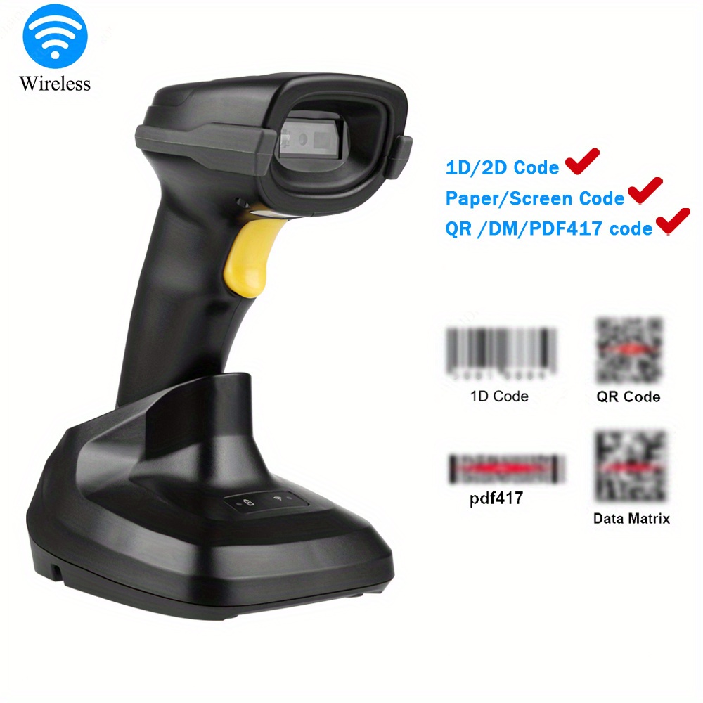 무선 바코드 스캐너 무선 Conection 스캐너 충전 기본 Qr 코드 2d 바코드 리더 핸드 헬드 Barcod 스캐너